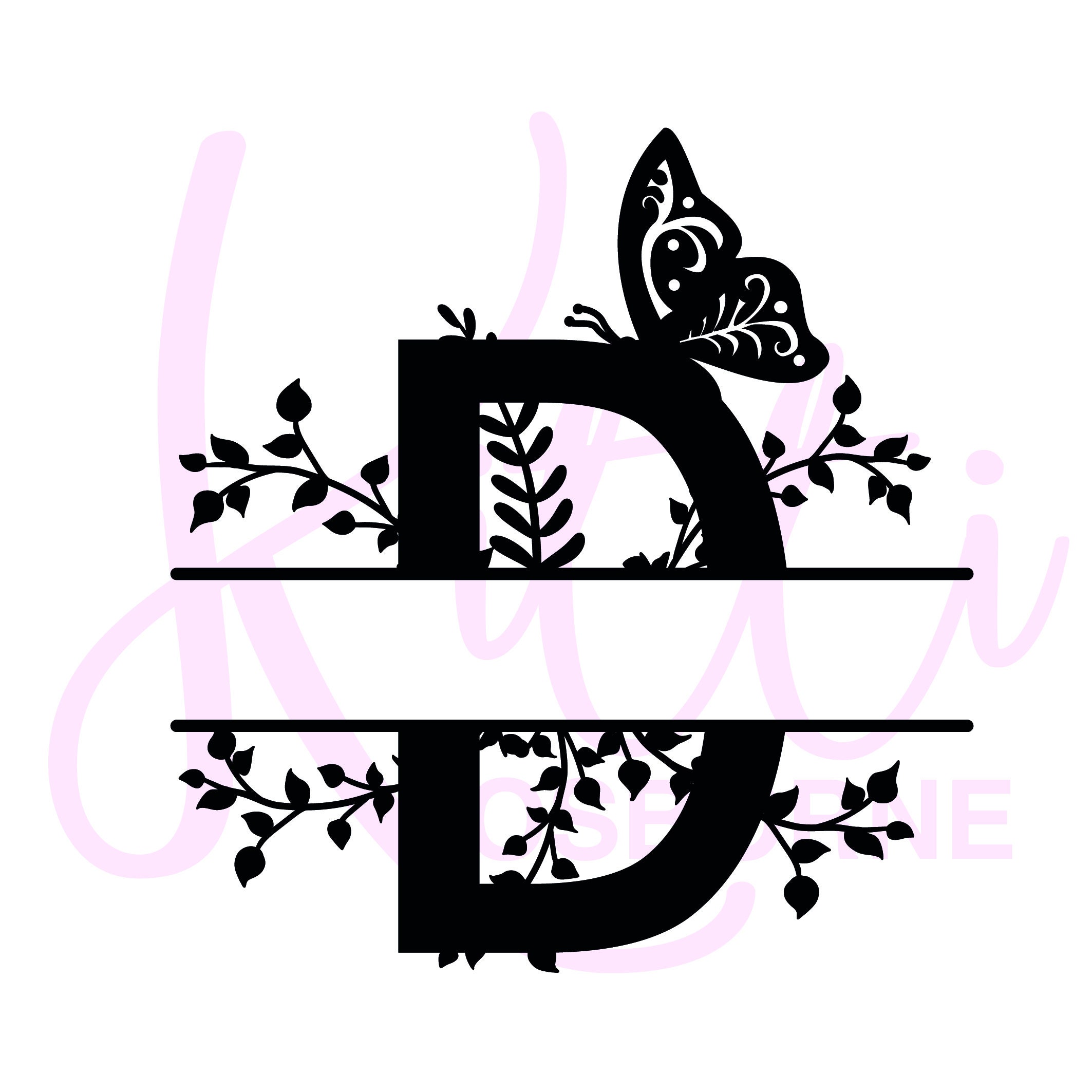 Letter D, SVG Monogram Alphabet, Paper Cut Template - Etsy