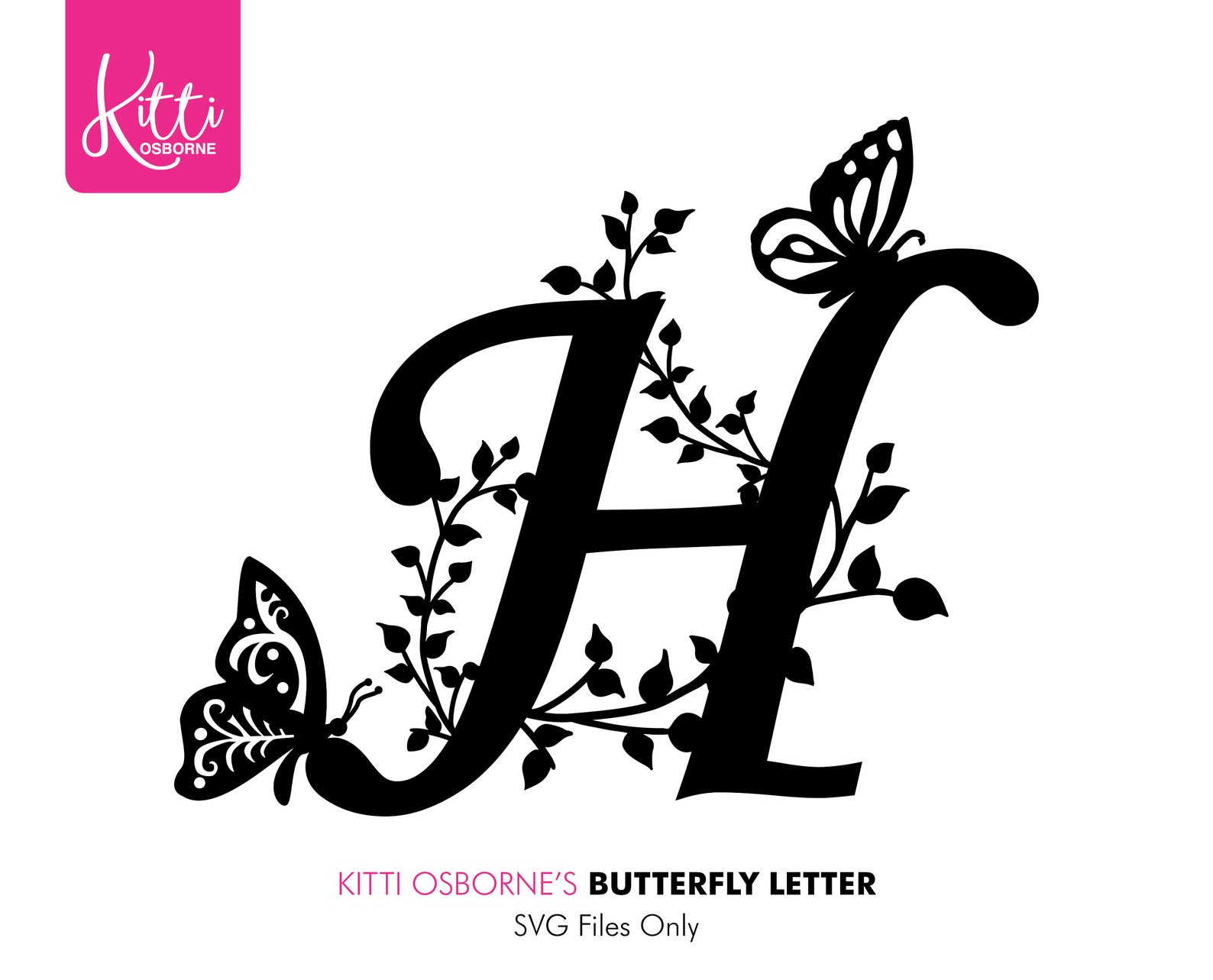SVG Butterfly Alphabet, Letter H - Etsy