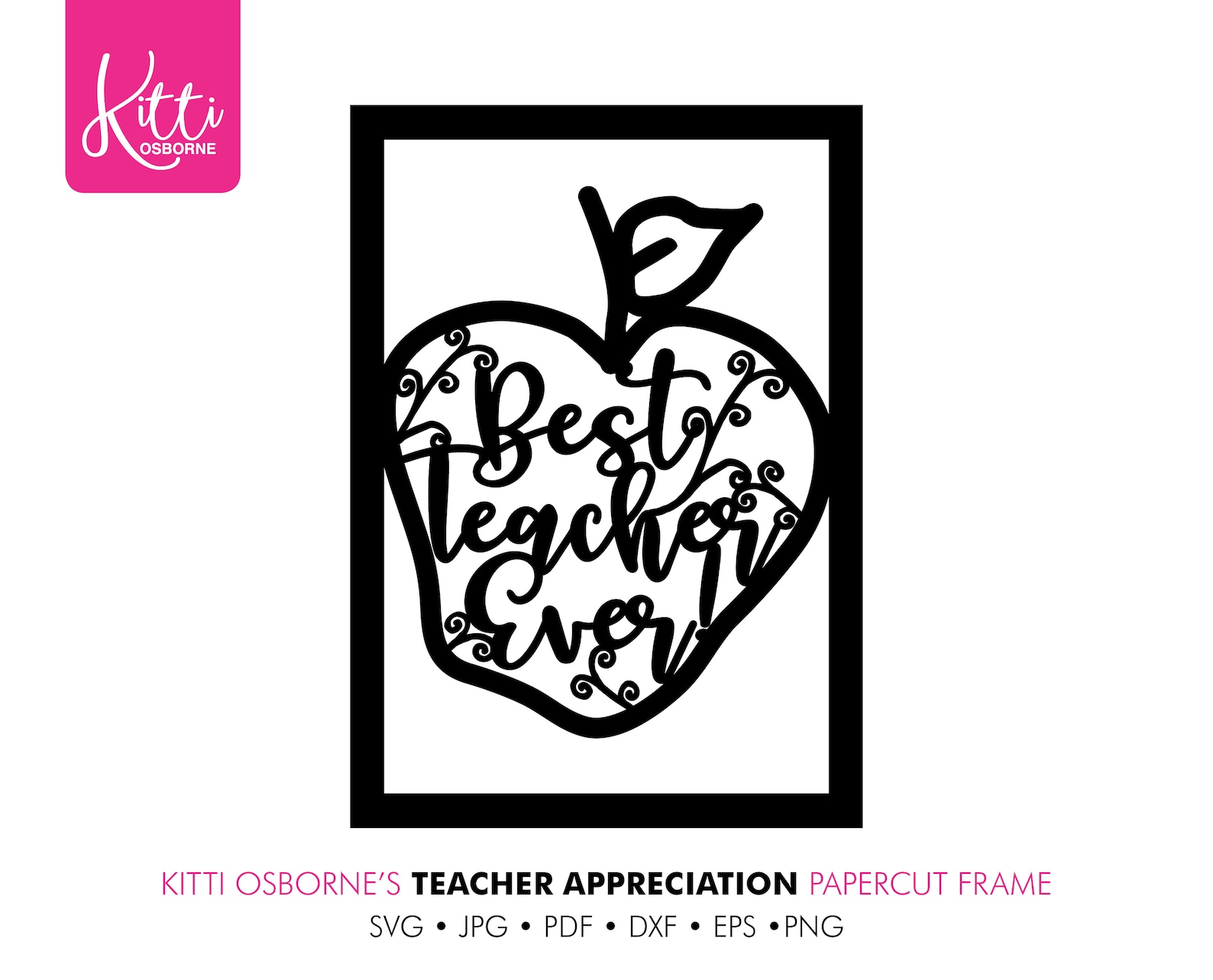 Best Teacher Ever Teacher Appreciation Paper Cut Template Machine ...