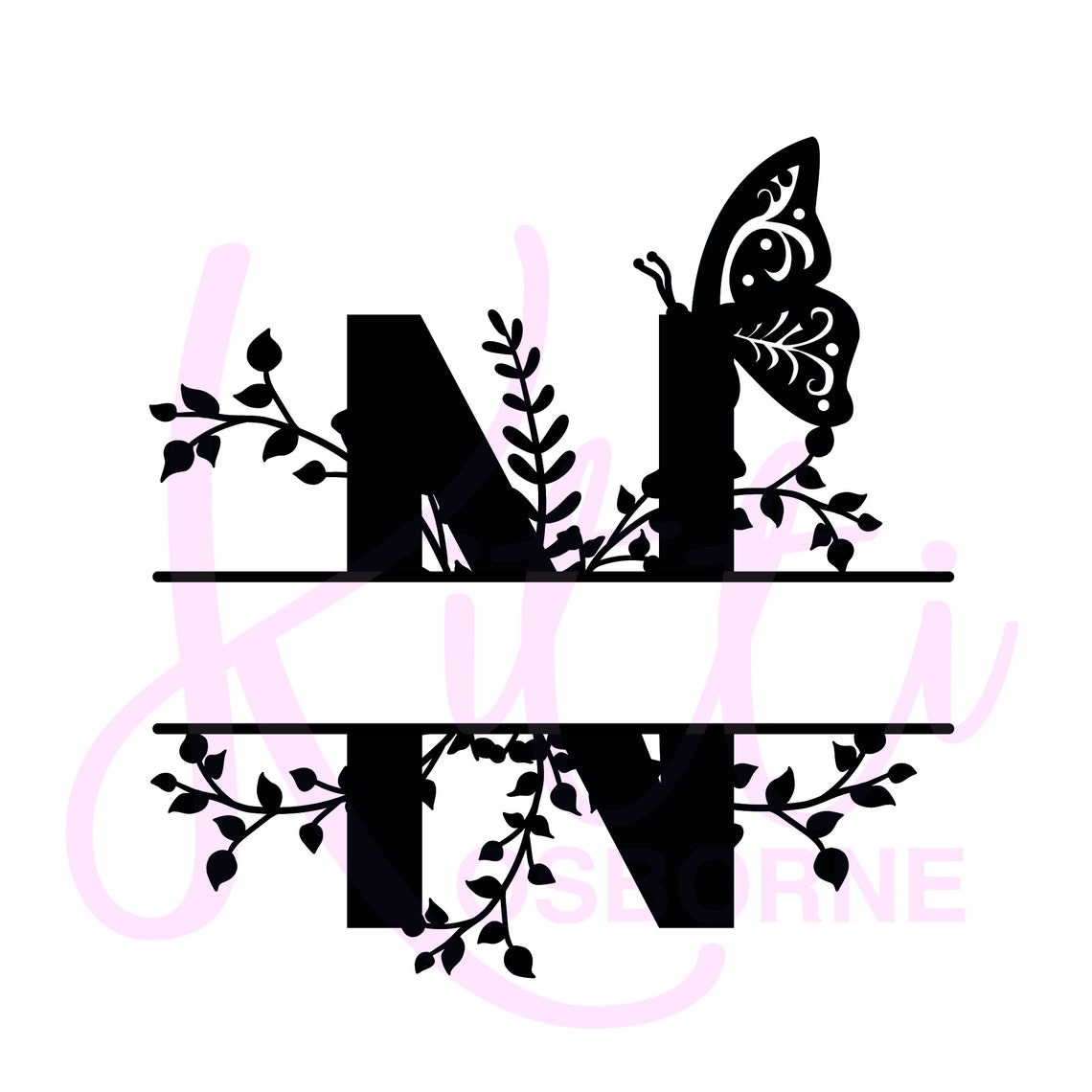 Letter N, SVG Monogram Alphabet, Paper Cut Template - Etsy