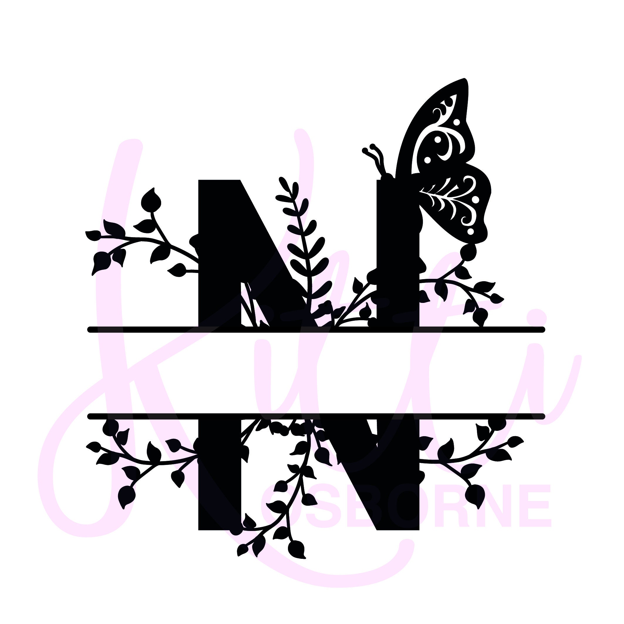 Letter N, SVG Monogram Alphabet, Paper Cut Template - Etsy