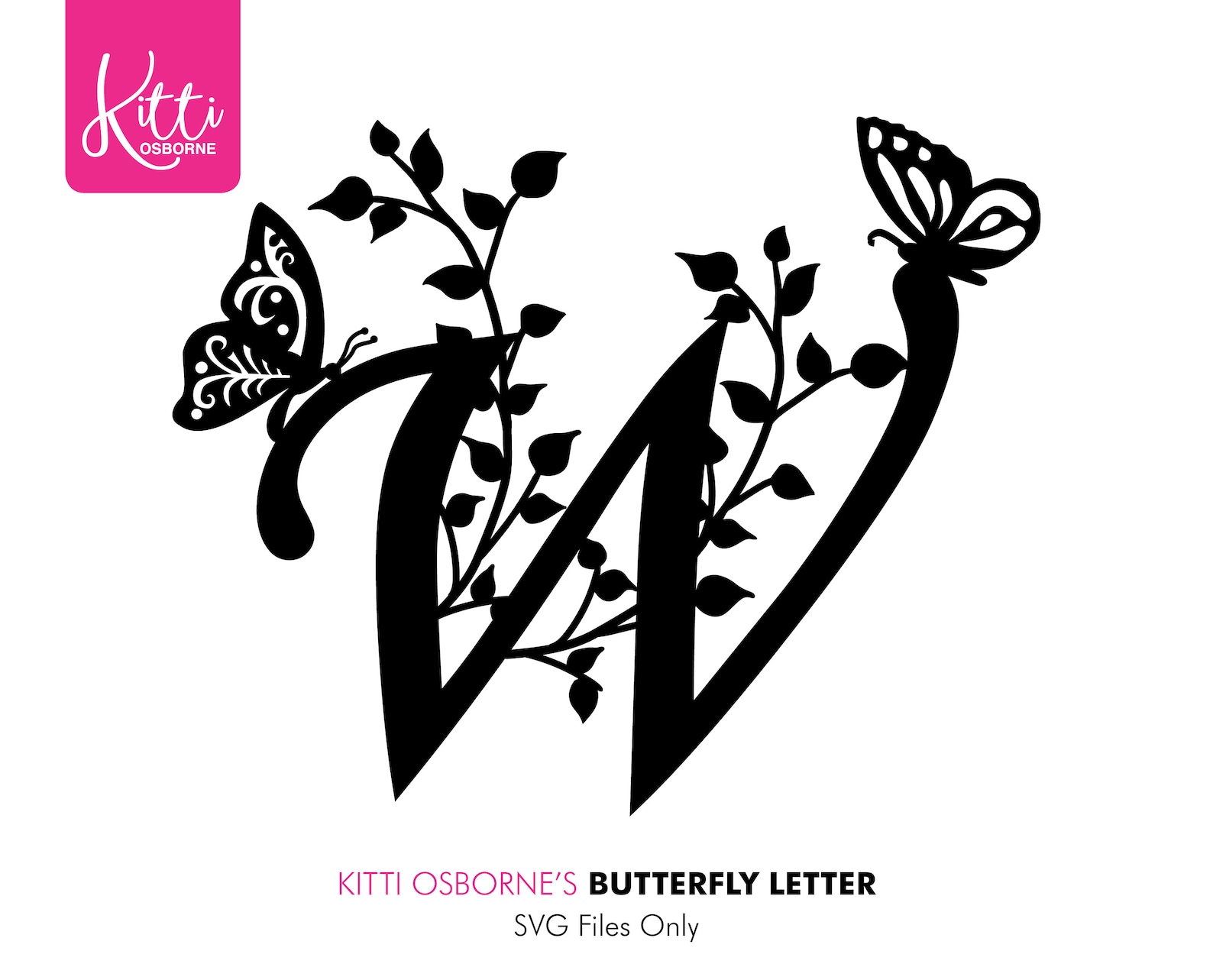 SVG Butterfly Alphabet, Letter W - Etsy
