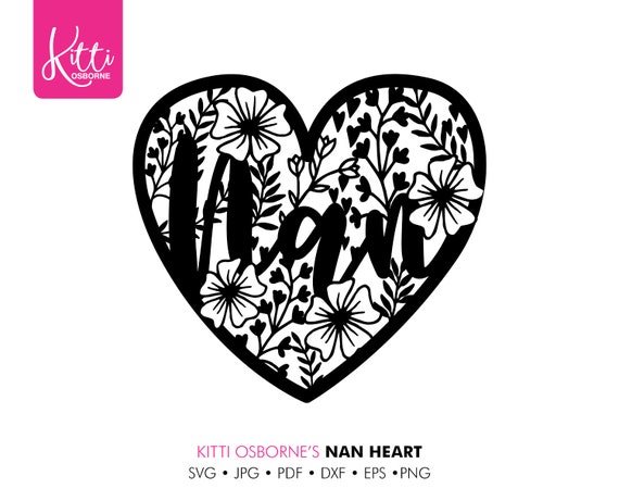Nan in a Heart Frame Paper Cut Template Machine Cutting - Etsy UK
