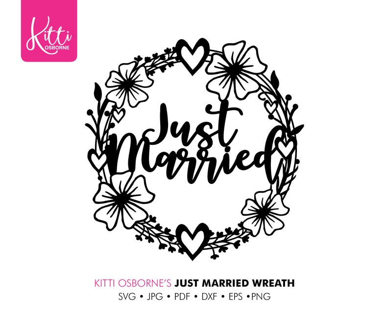 Just Married Frame Paper Cut Template Machine Cutting SVG - Etsy