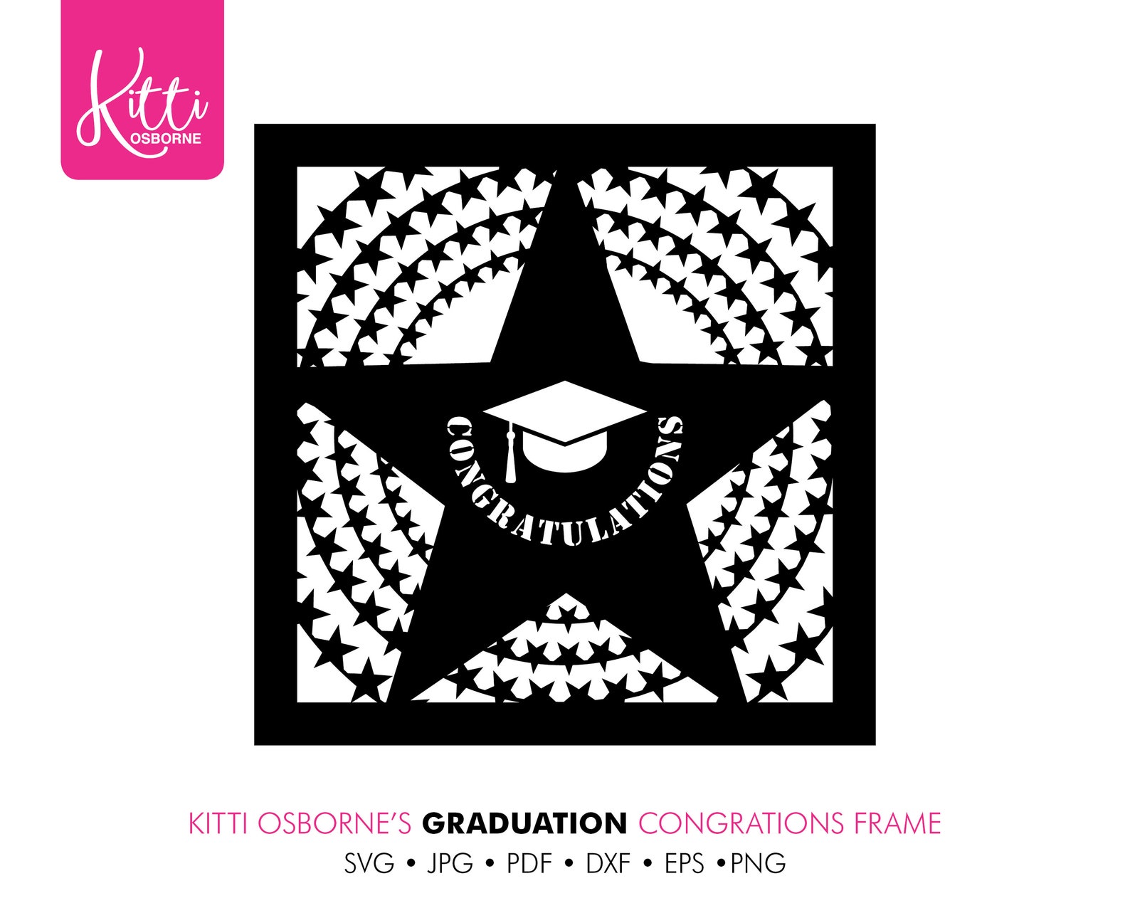 Graduation Congratulations Stars Frames Paper Cut Template Machine ...