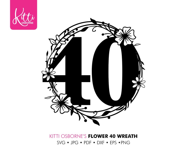 40th Birthday/anniversary Monogram Frame. Paper Cut Template. - Etsy