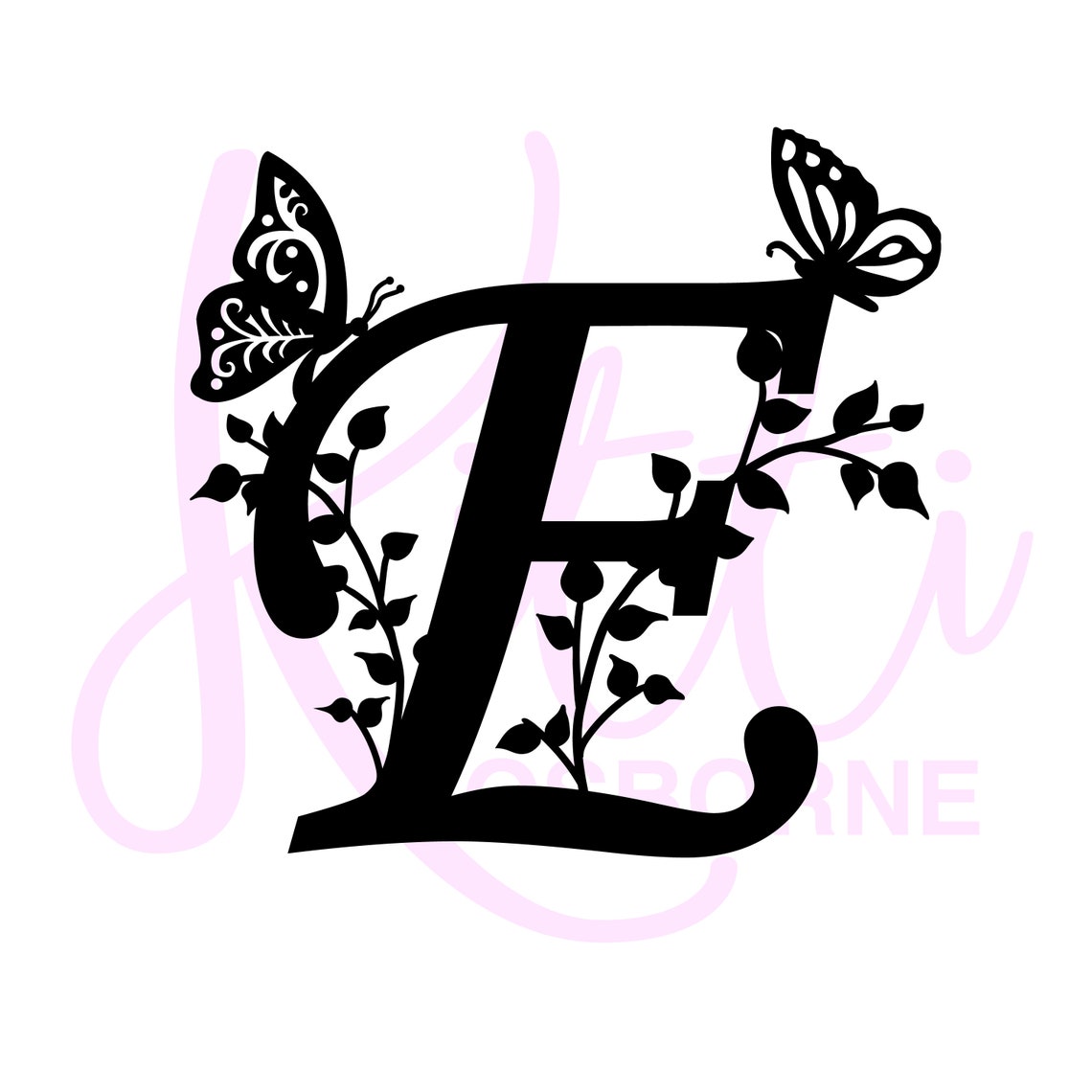 Paper Cut Template. Decorative Letter E, SVG File. Instant Download. - Etsy