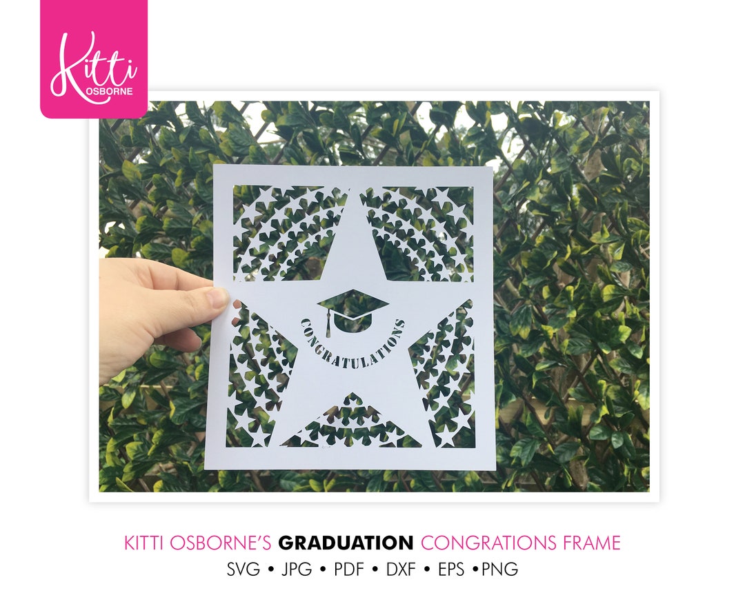 Graduation Congratulations Stars Frames Paper Cut Template Machine ...