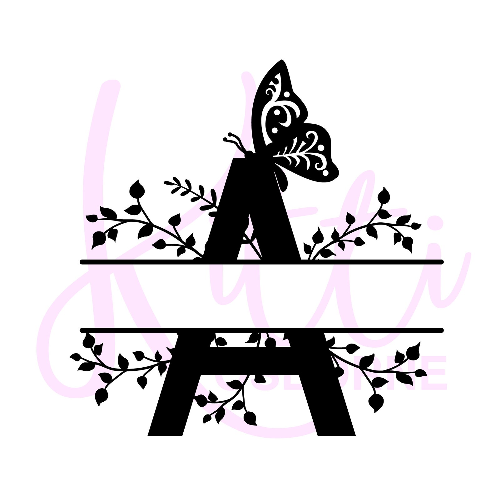 Letter A, SVG Monogram Alphabet, Paper Cut Template - Etsy