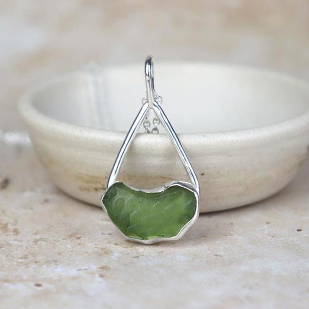 Welsh Sea Glass Tear Drop Silver Necklace | Recycled Jewellery ...