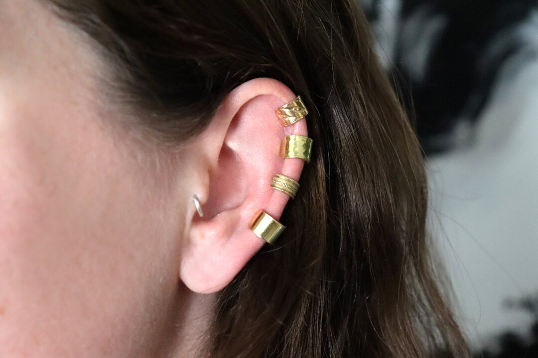 Hand Forged Brass Ear Cuffs in Four Styles No Piercing - Etsy
