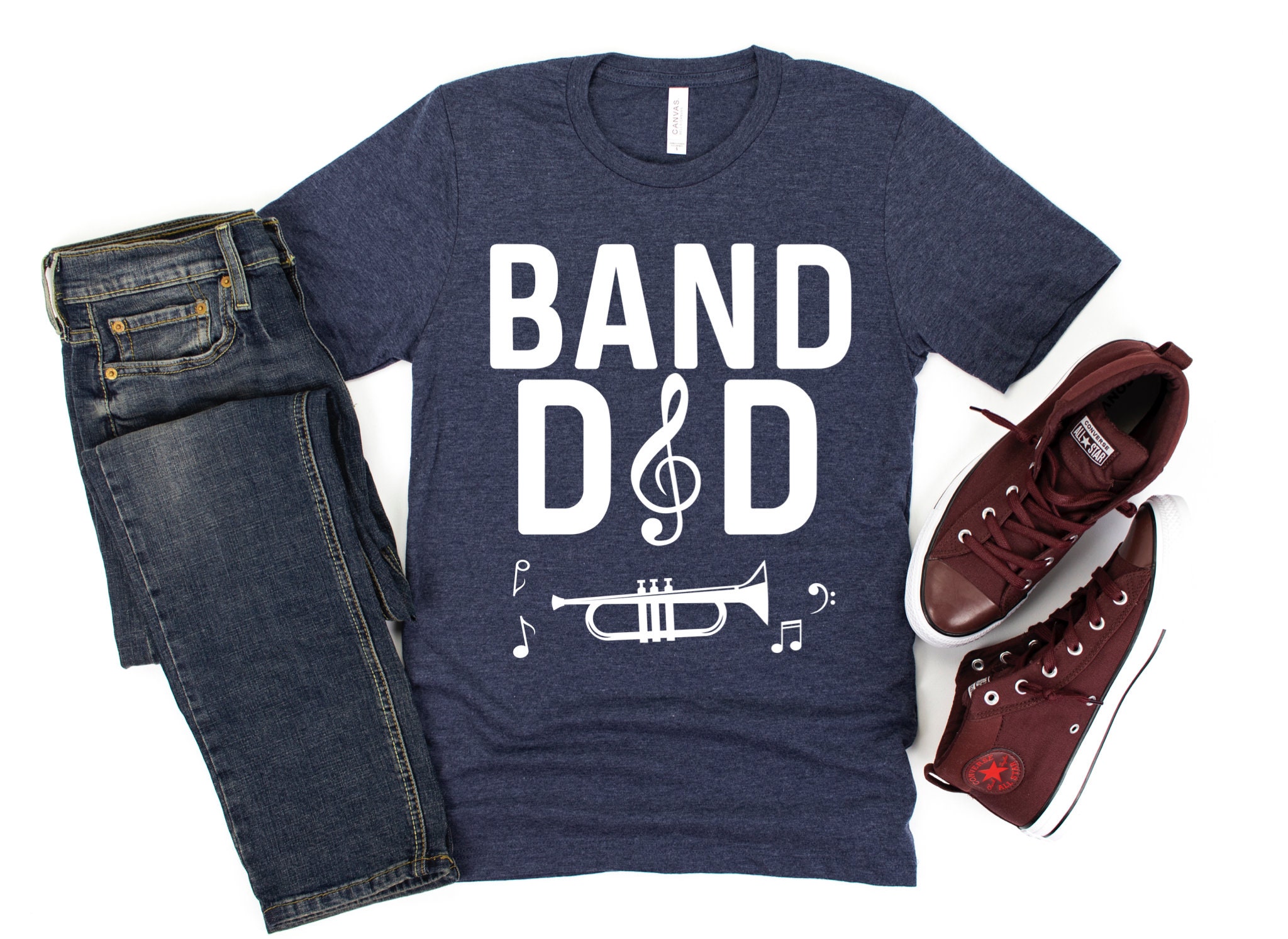 Band Dad Shirt/ Cute Trumpet Band Shirt Gift/ Band Dad/ School Band ...