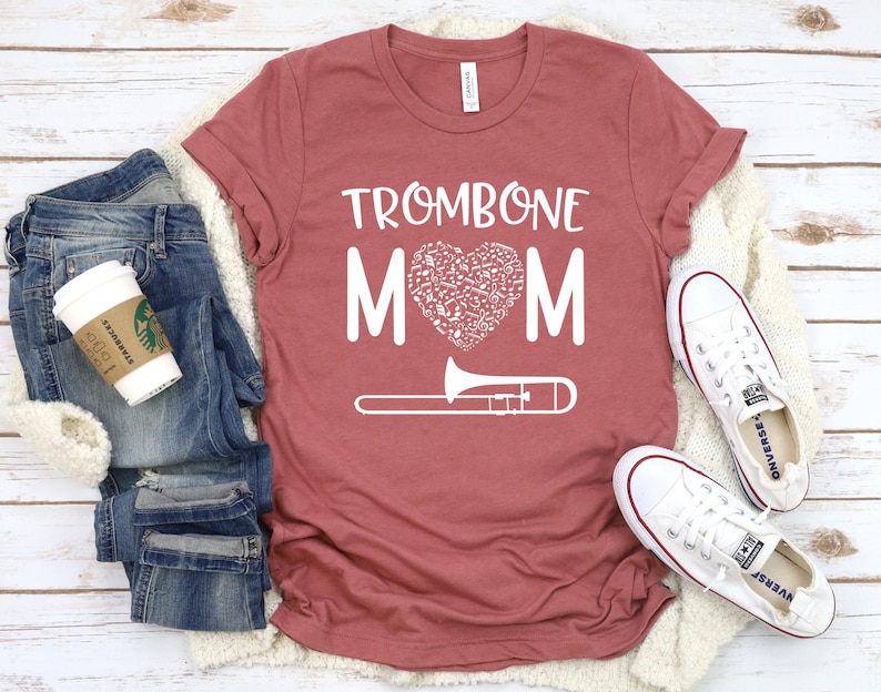 Mom Band Shirt/ Cute Band Mom Gift/ Trombone Mom/ Mom Trombone Shirt ...