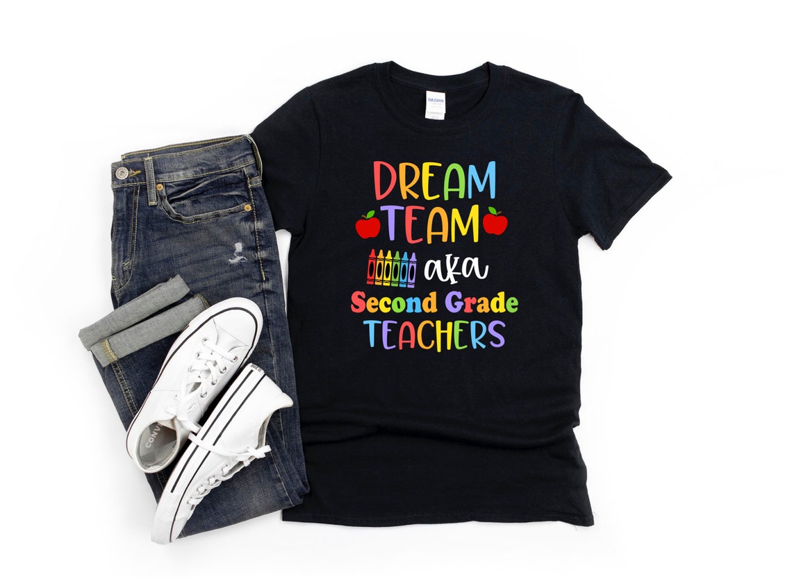 2nd Grade Teacher Shirt/ Cute Elementary School Teacher Gift/ Matching ...