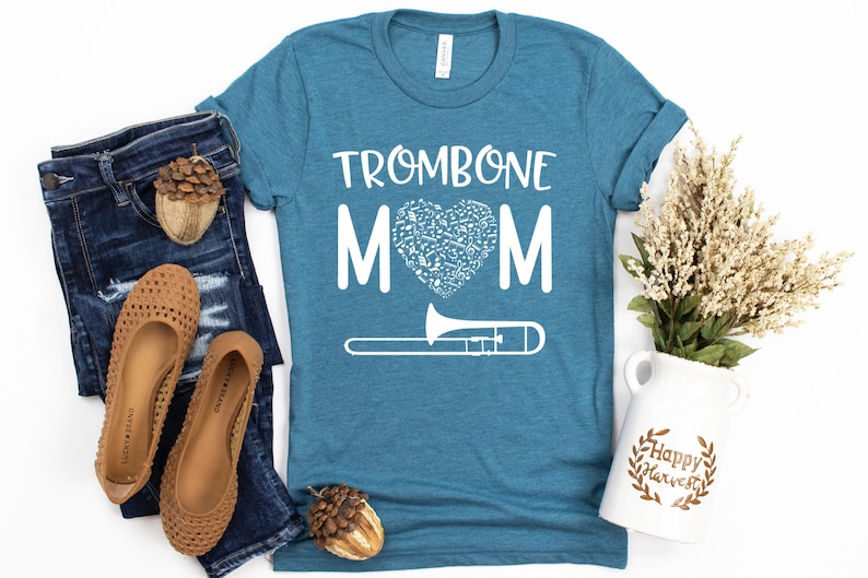 Mom Band Shirt/ Cute Band Mom Gift/ Trombone Mom/ Mom Trombone Shirt ...