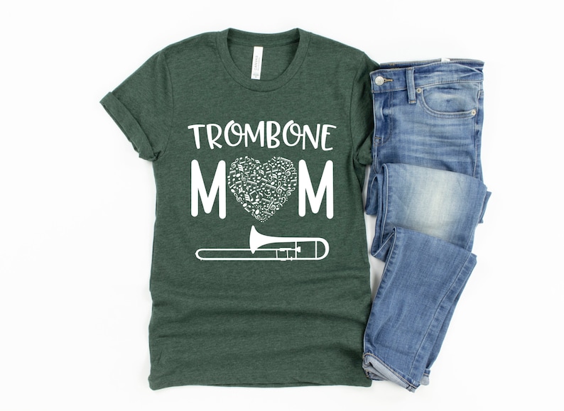 Mom Band Shirt/ Cute Band Mom Gift/ Trombone Mom/ Mom Trombone Shirt ...