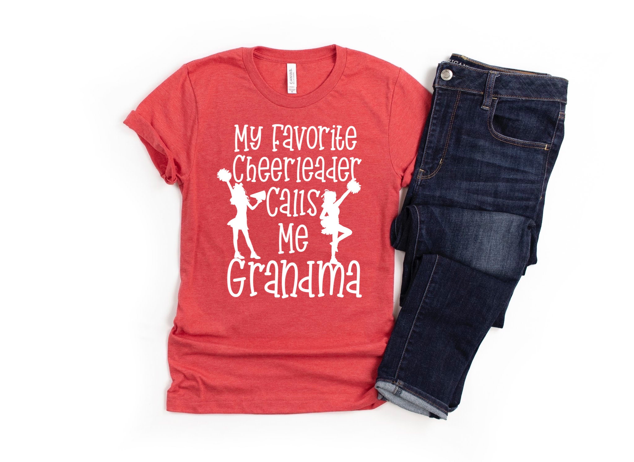 Cheerleader Grandma Shirt/ Cheer Grandma Gift/ My Favorite Cheerleader ...