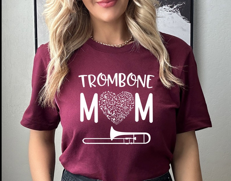 Mom Band Shirt/ Cute Band Mom Gift/ Trombone Mom/ Mom Trombone Shirt ...