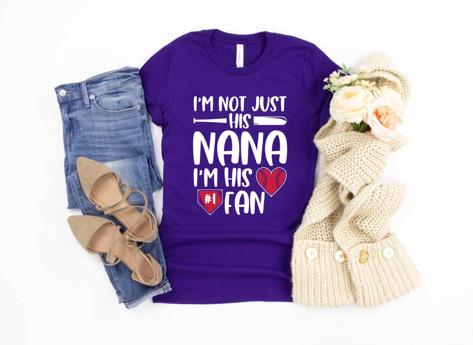 Baseball Nana Shirt/ Cute Nana Baseball Gift/ I'm Not Just | Etsy