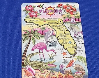 Florida Map New Collectible Souvenir Playing Cards With Header - Etsy