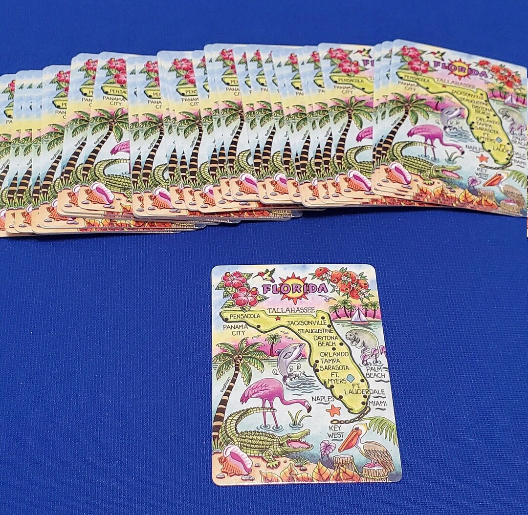 Florida Map Playing Cards - Etsy