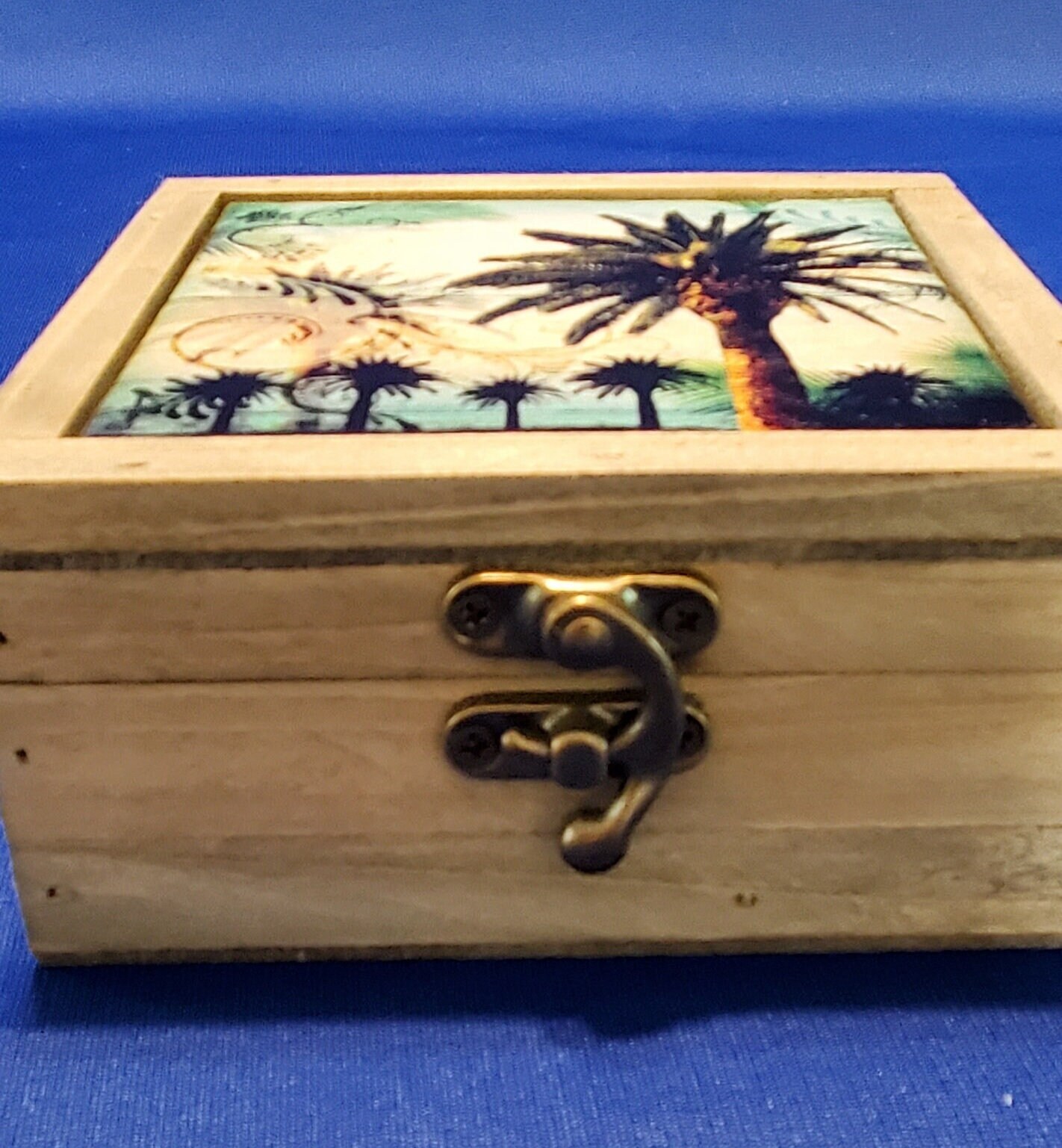 Vintage Palm Trees Trinket Box - Etsy