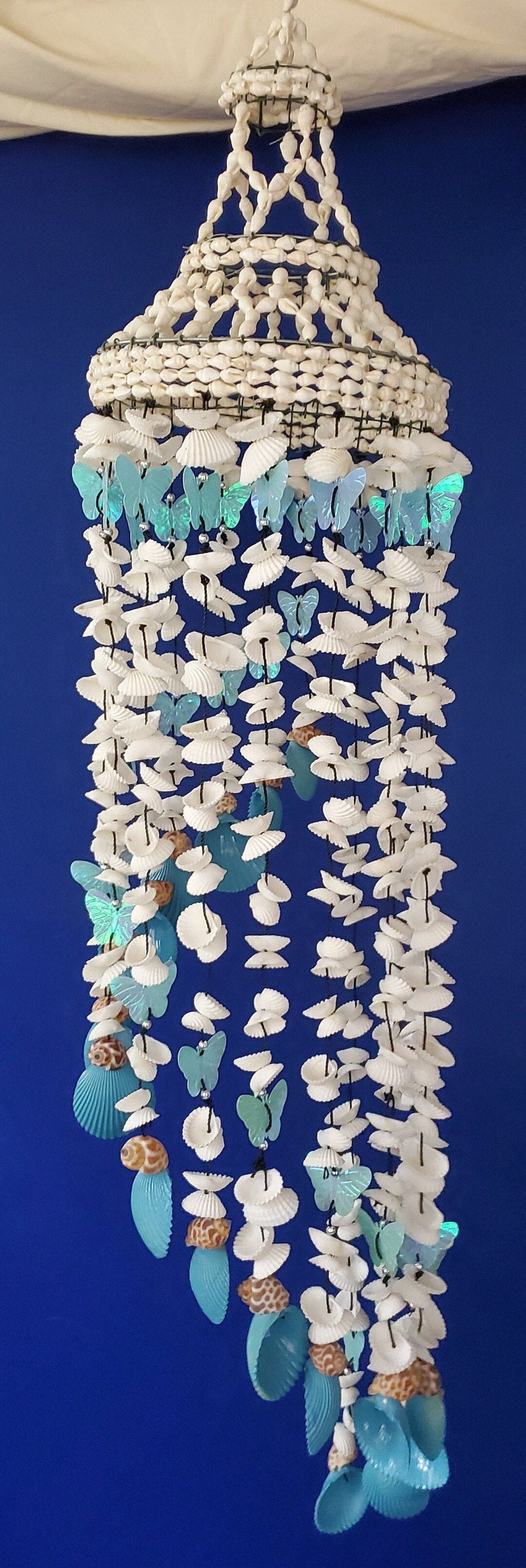 Aqua Butterfly Shell Chime - Etsy