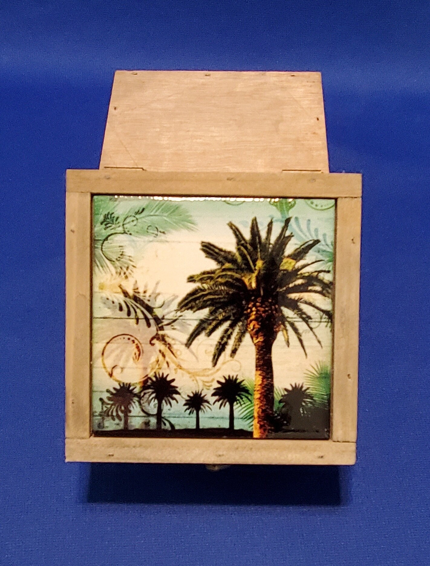 Vintage Palm Trees Trinket Box - Etsy