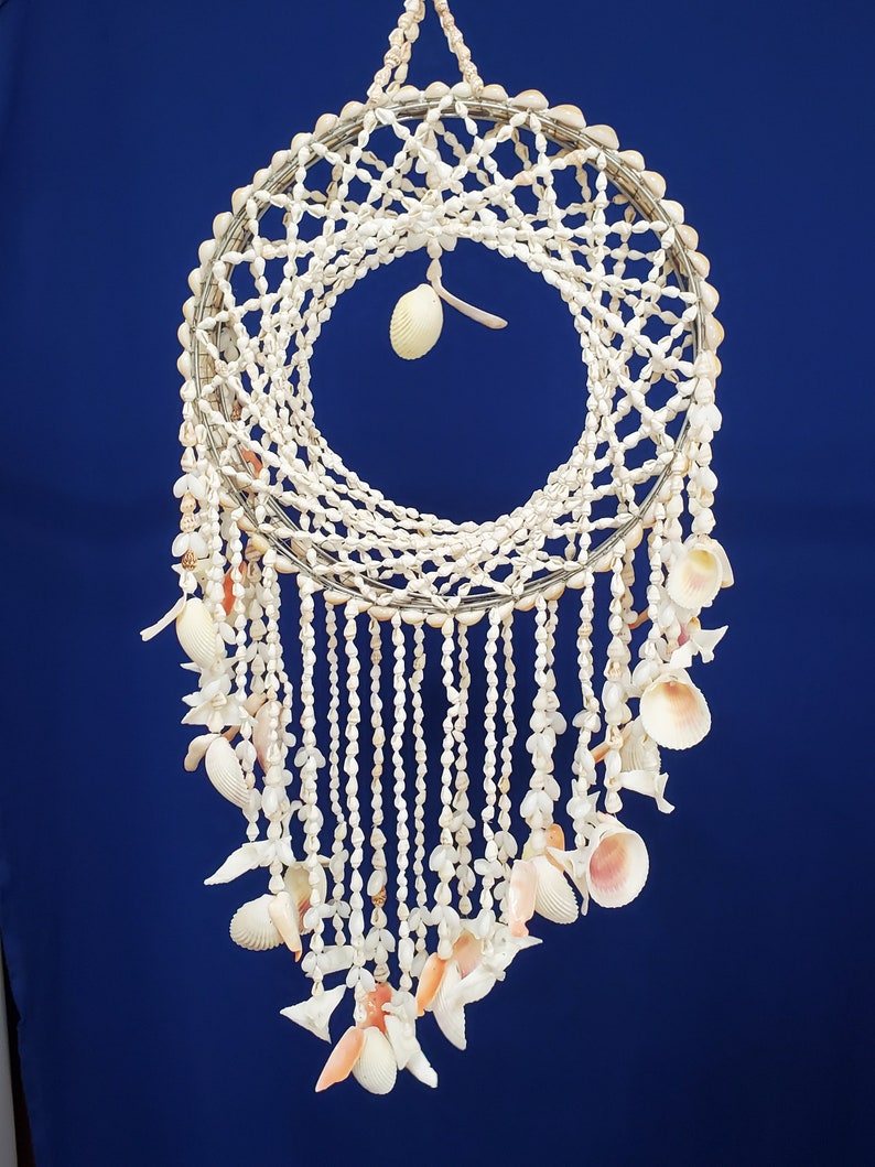 Dream Catcher Moon Shells and Rose Cockle Sea Shell Chandelier - Etsy