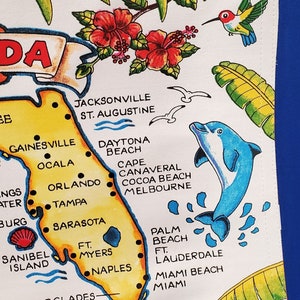 Cotton Placemat With Florida Map - Etsy