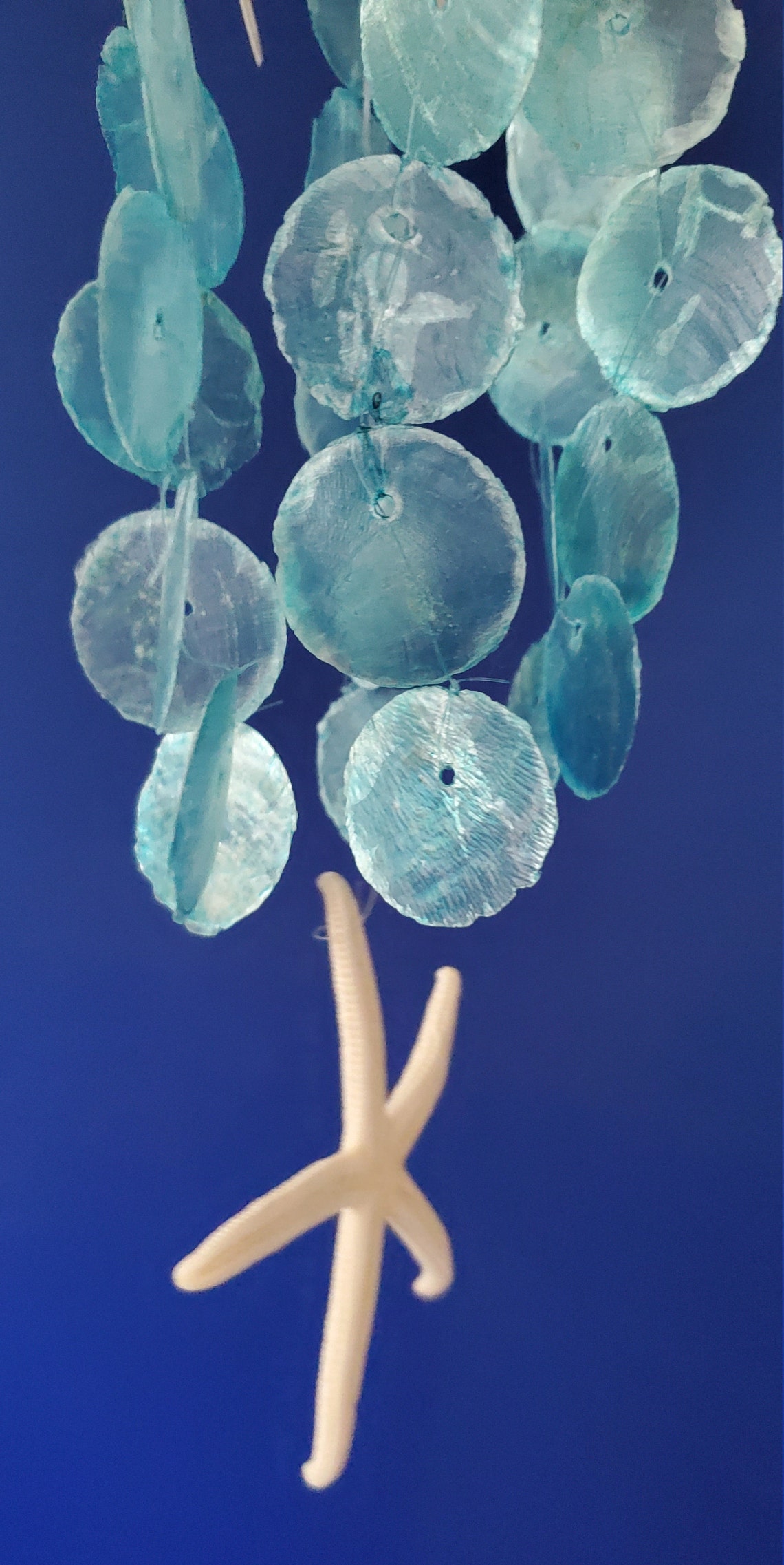 Light Blue Capiz Shell Chime With Starfish - Etsy