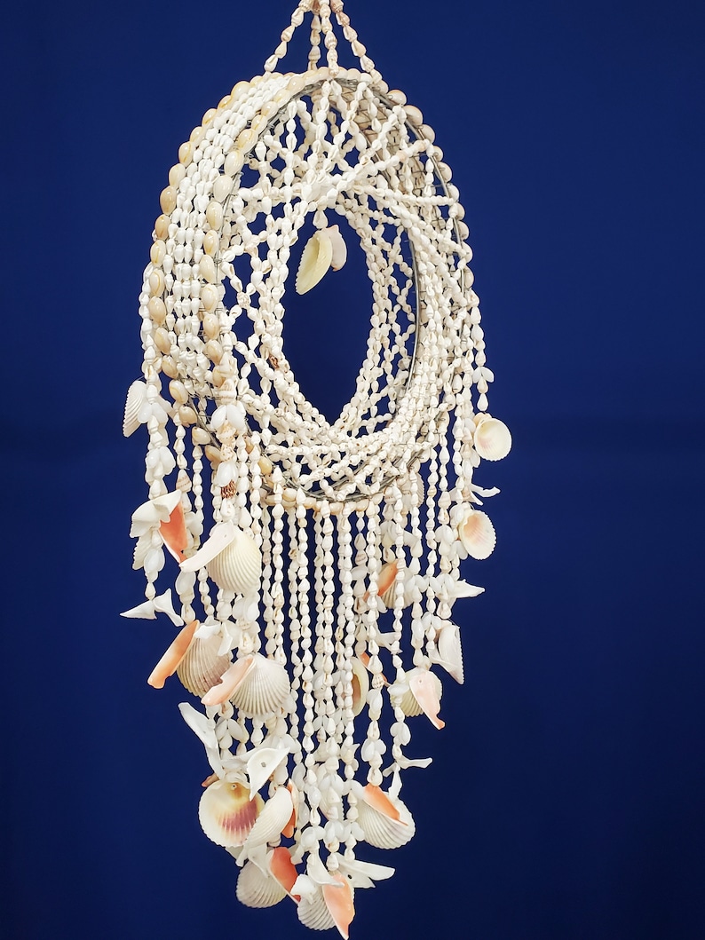 Dream Catcher Moon Shells and Rose Cockle Sea Shell Chandelier - Etsy