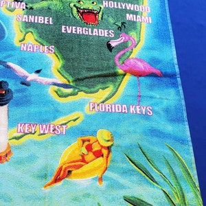 Florida Map Beach Towel - Etsy