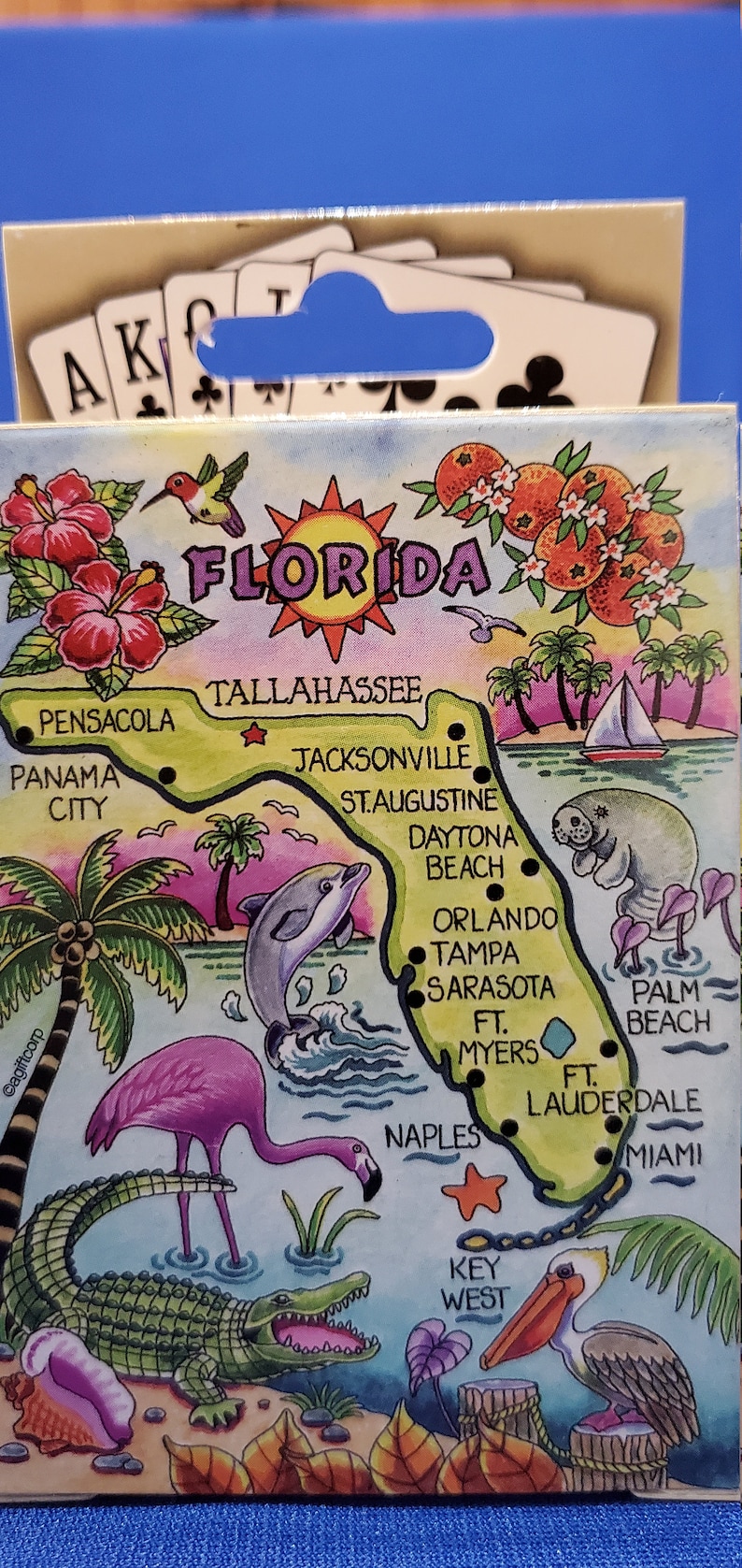 Florida Map Playing Cards - Etsy