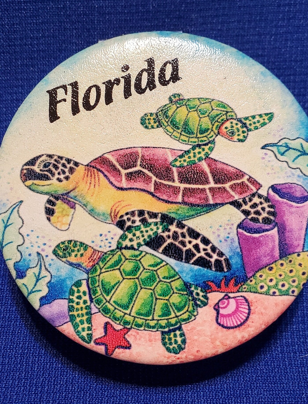 Sea Turtle Pill Box and Mirror - Etsy