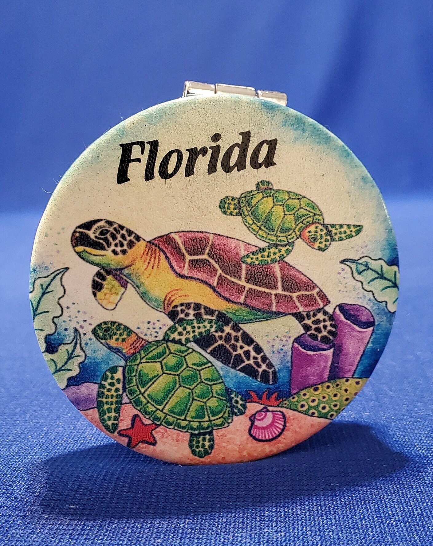 Sea Turtle Pill Box and Mirror - Etsy