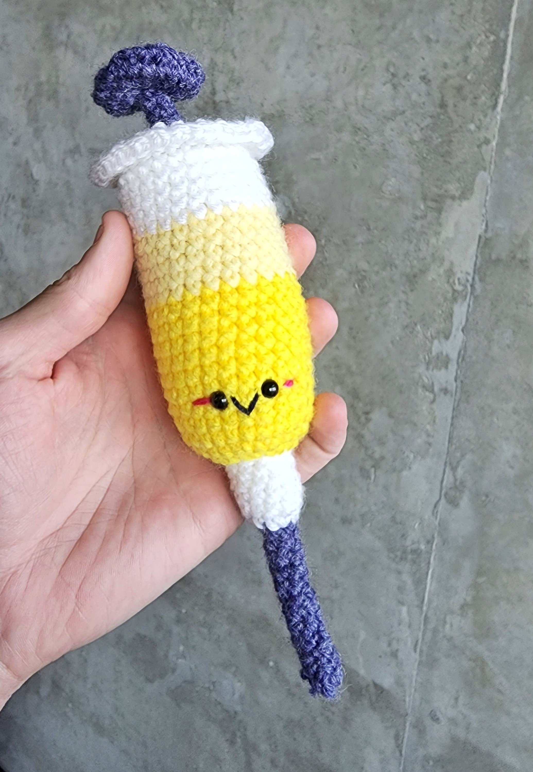 Handmade Amigurumi Vaccine / Syringe Finished Object Various Colors ...