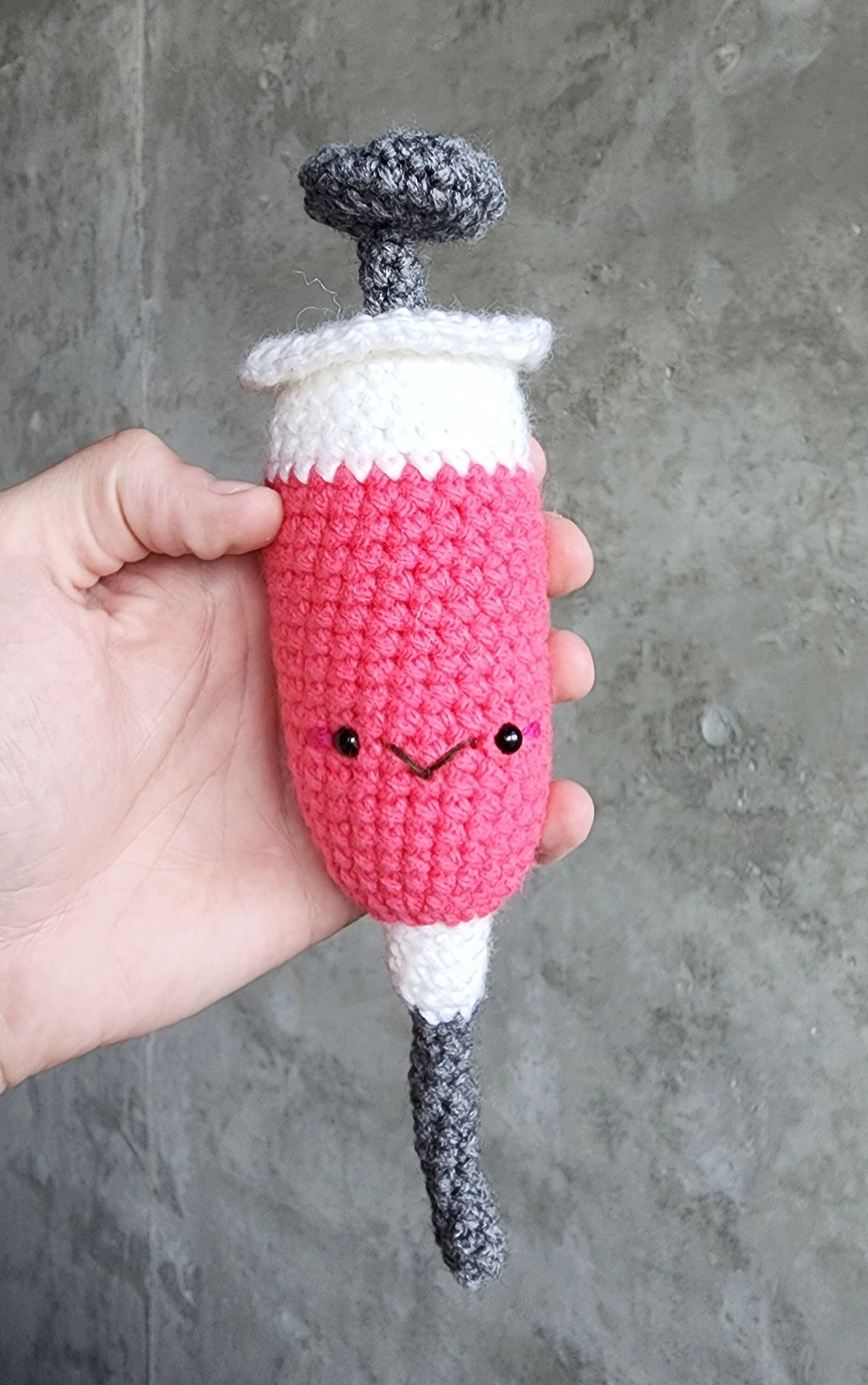 Handmade Amigurumi Vaccine / Syringe Finished Object Various Colors ...