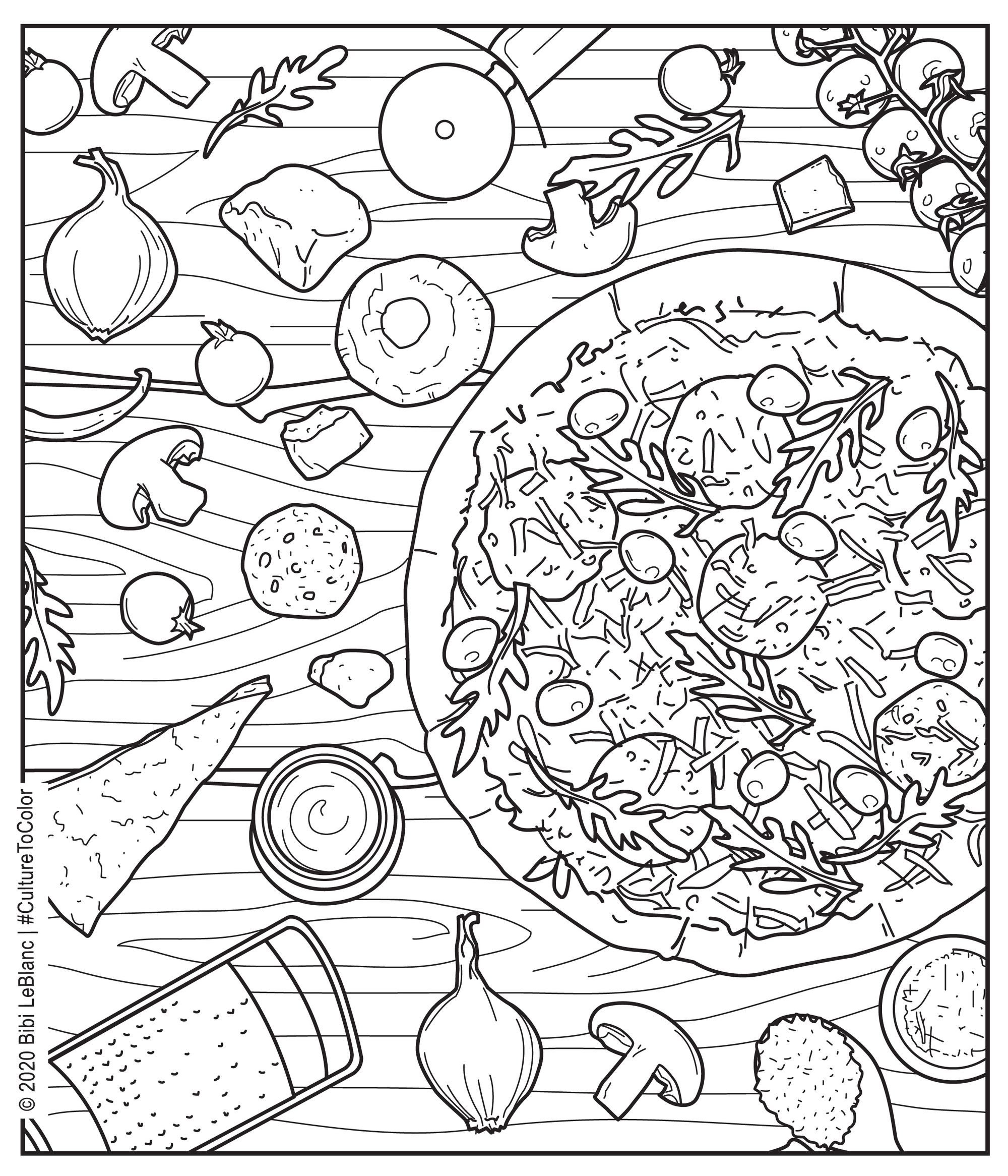 Food and Wine of Tuscany, Italy - Adult Coloring Book - Etsy