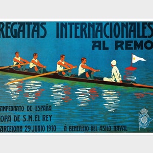 Rowing Art 50x70 Poster Landscape, Print From Real Club Barcelona - Etsy