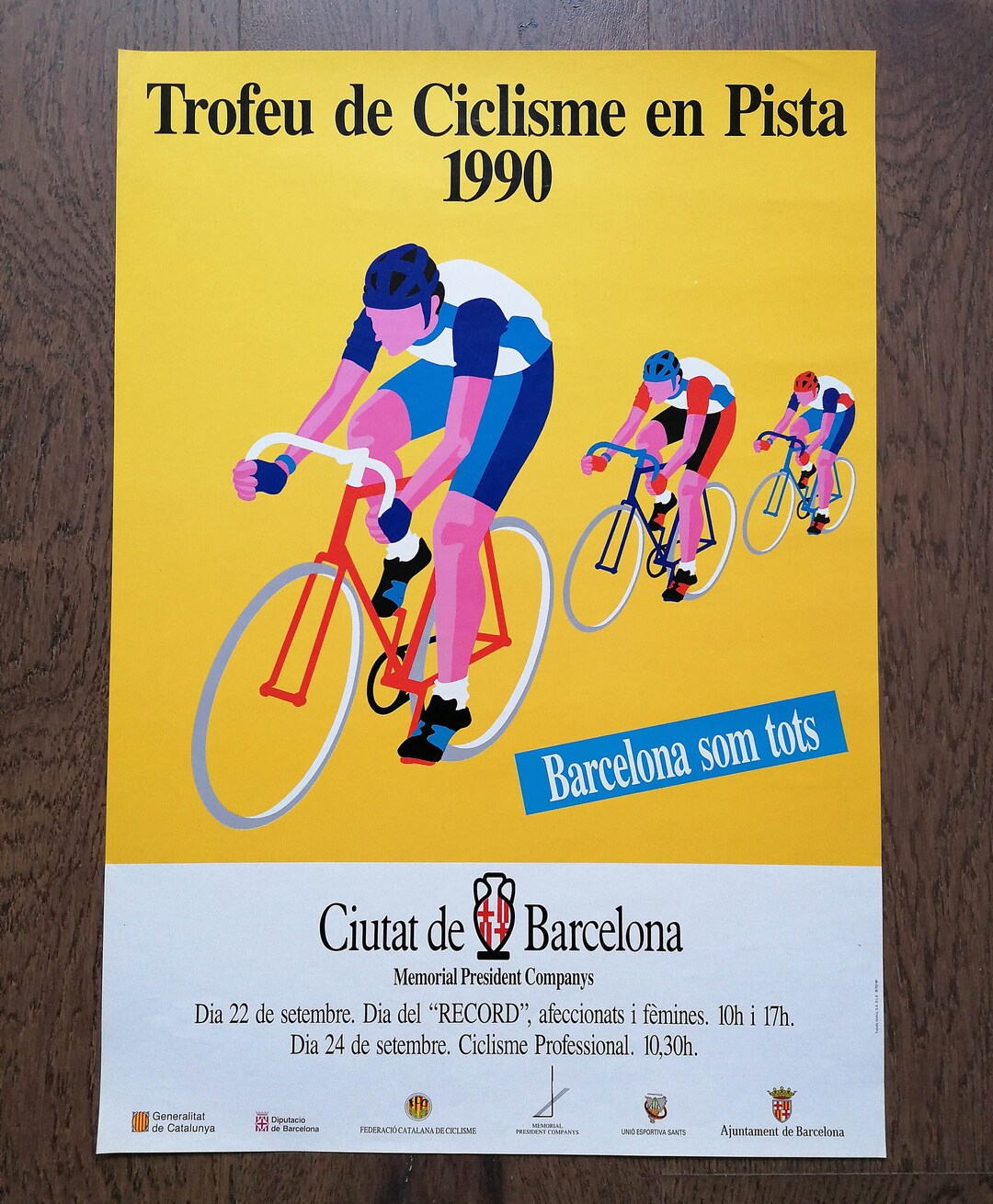 1990 Track Cycling Poster From Barcelona Championship Bicycle - Etsy
