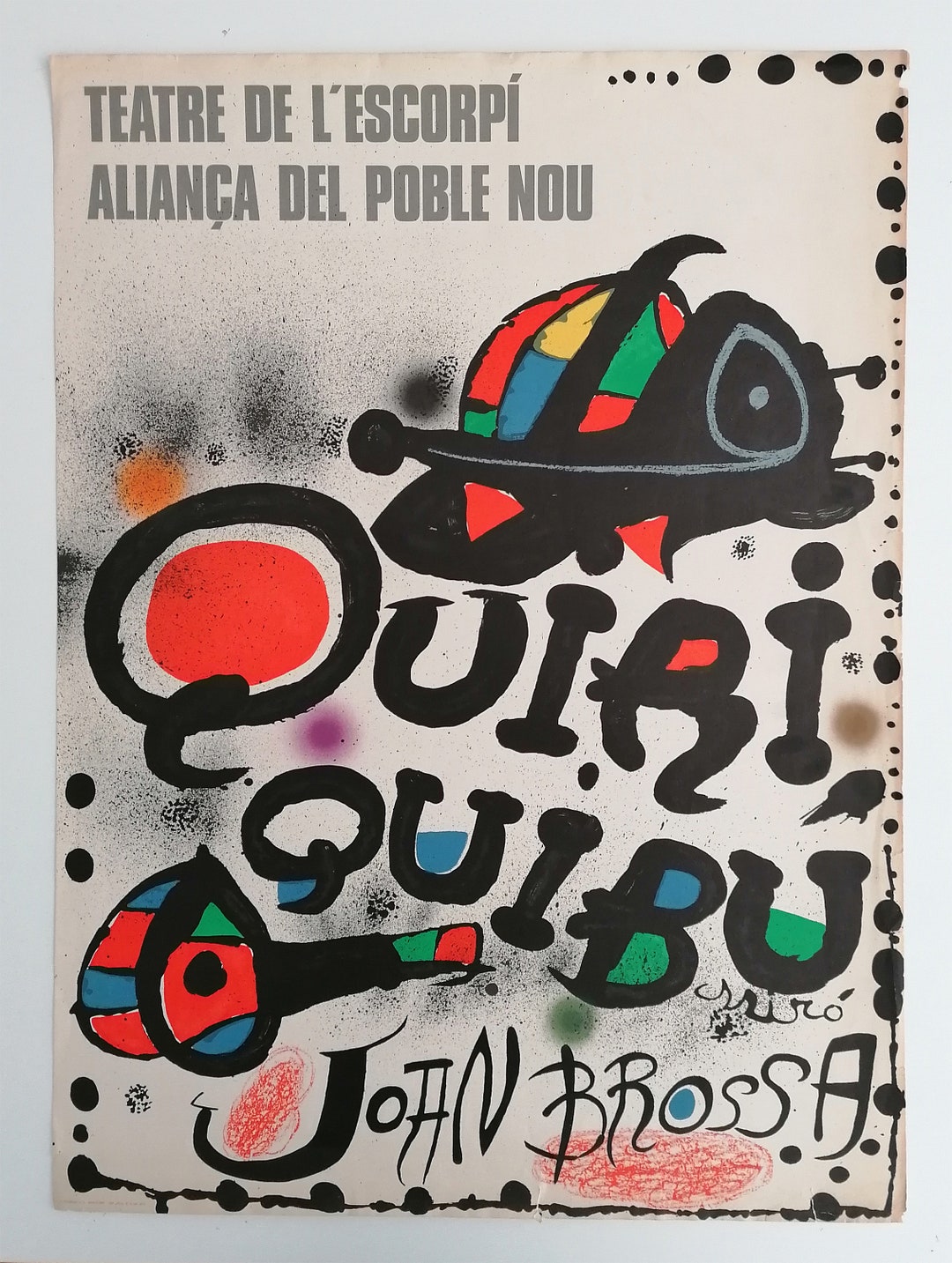 1976 Joan Miró Poster for Joan Brossa Quiquiribú Theater Production ...