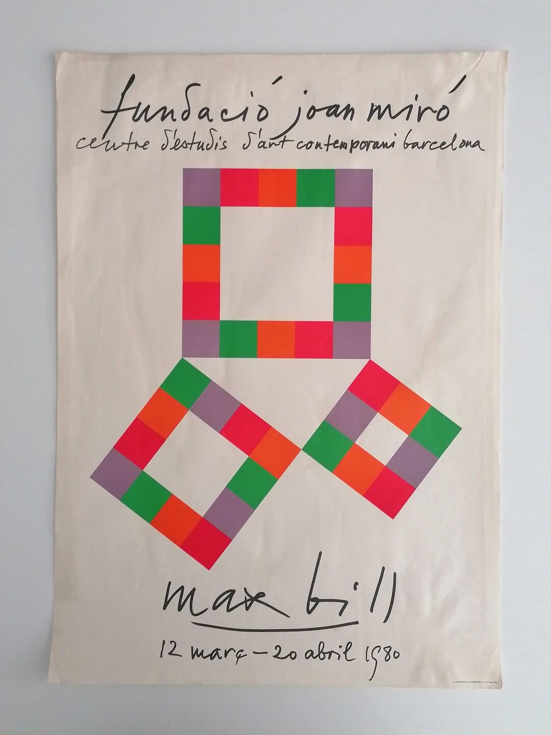 1980 Max Bill Poster From Fundació Miró Barcelona Exhibition - Etsy