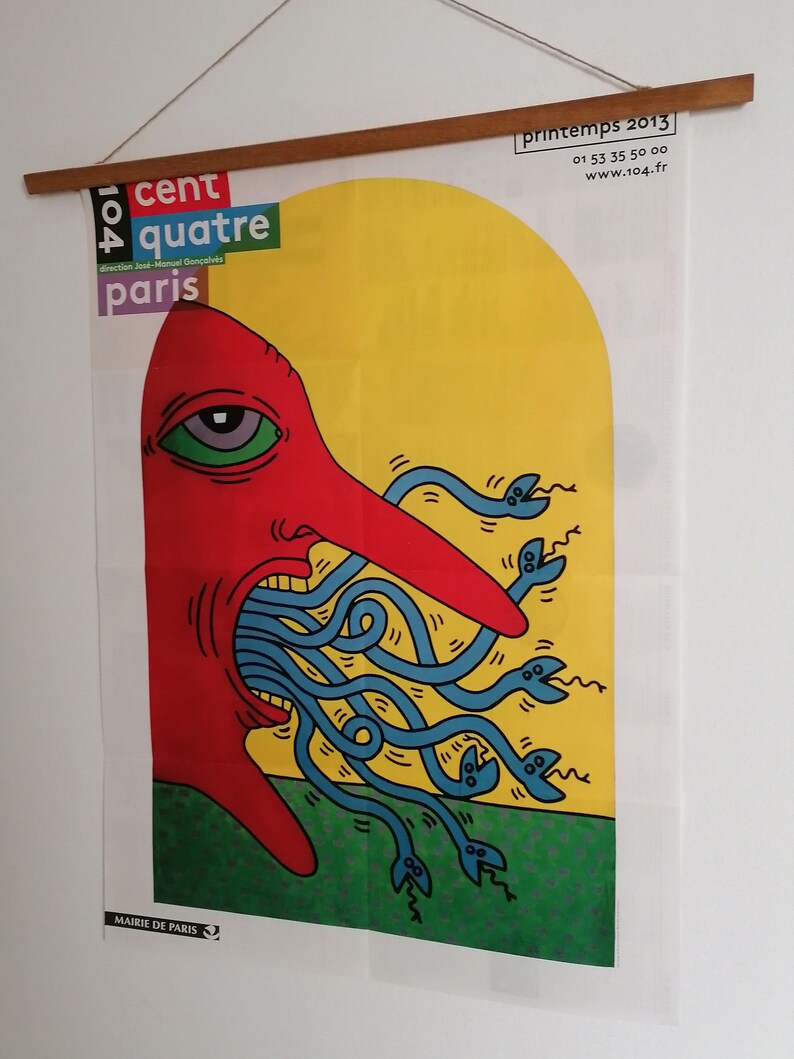 Keith Haring Poster, "the Ten Commandaments" at Centquatre Paris 2013 ...