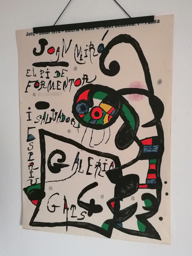 1976 Joan Miró Exhibition Poster "pi De Formantor" Galeria 4 Gats Palma ...
