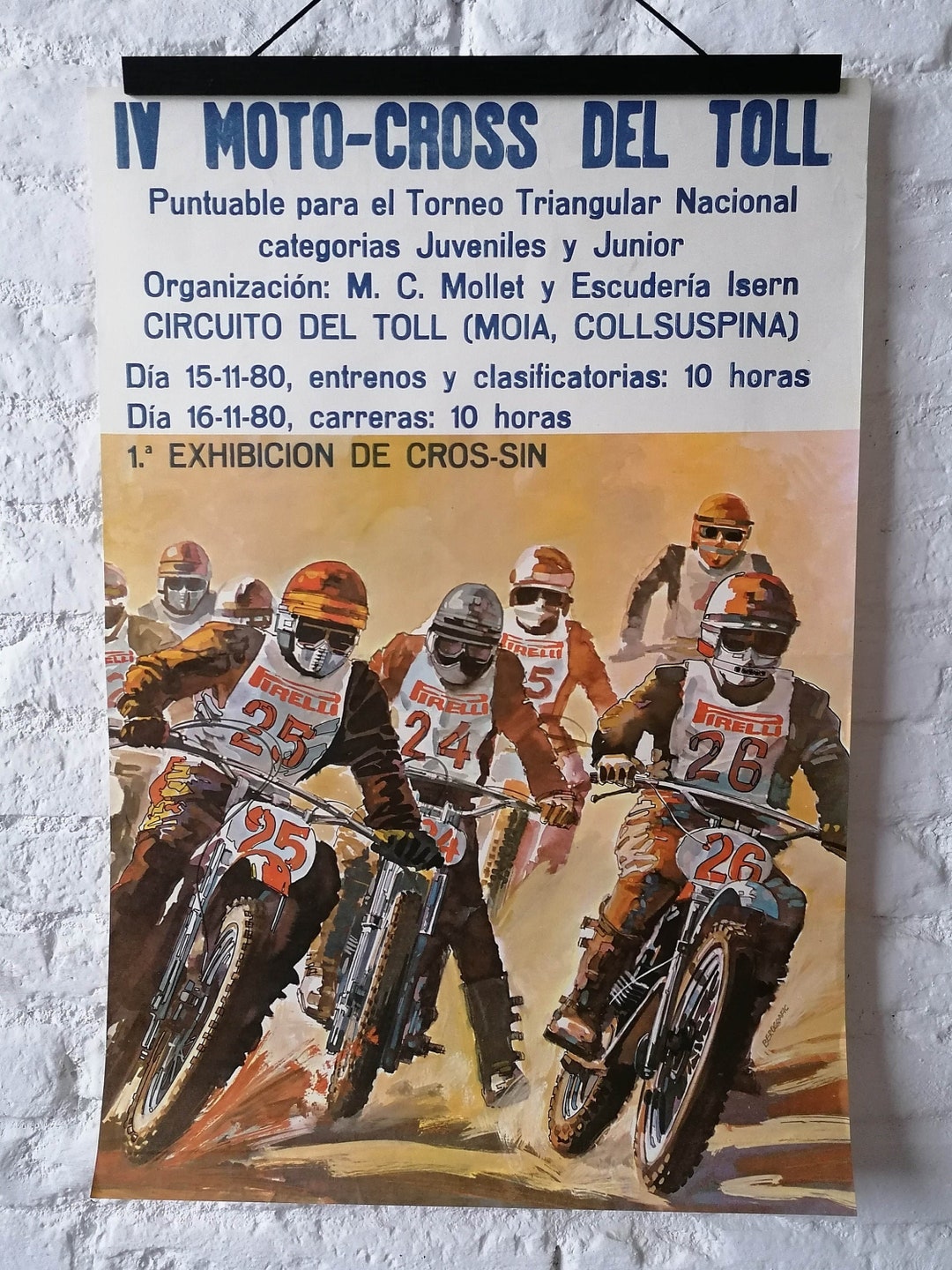 Buy 1989 Vintage Poster Motocross Race by Pirelli Online in India - Etsy