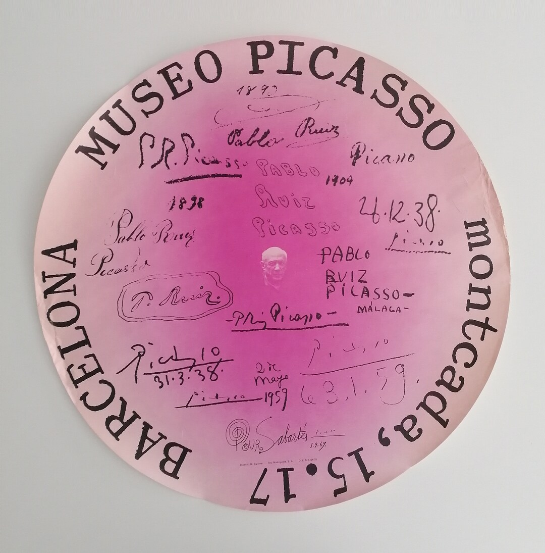 1975 Pablo Picasso Rare Poster Barcelona Exhibition Firms Collection - Etsy