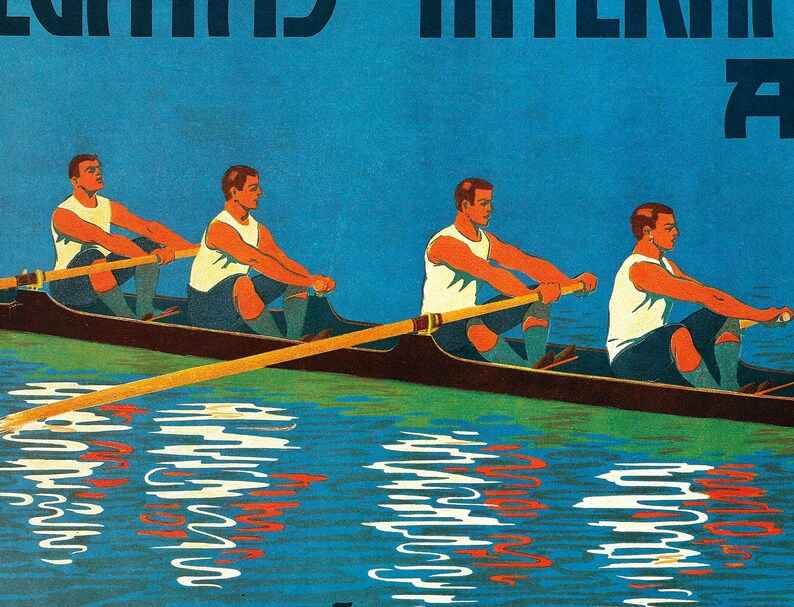 Rowing Art 50x70 Poster Landscape, Print From Real Club Barcelona - Etsy