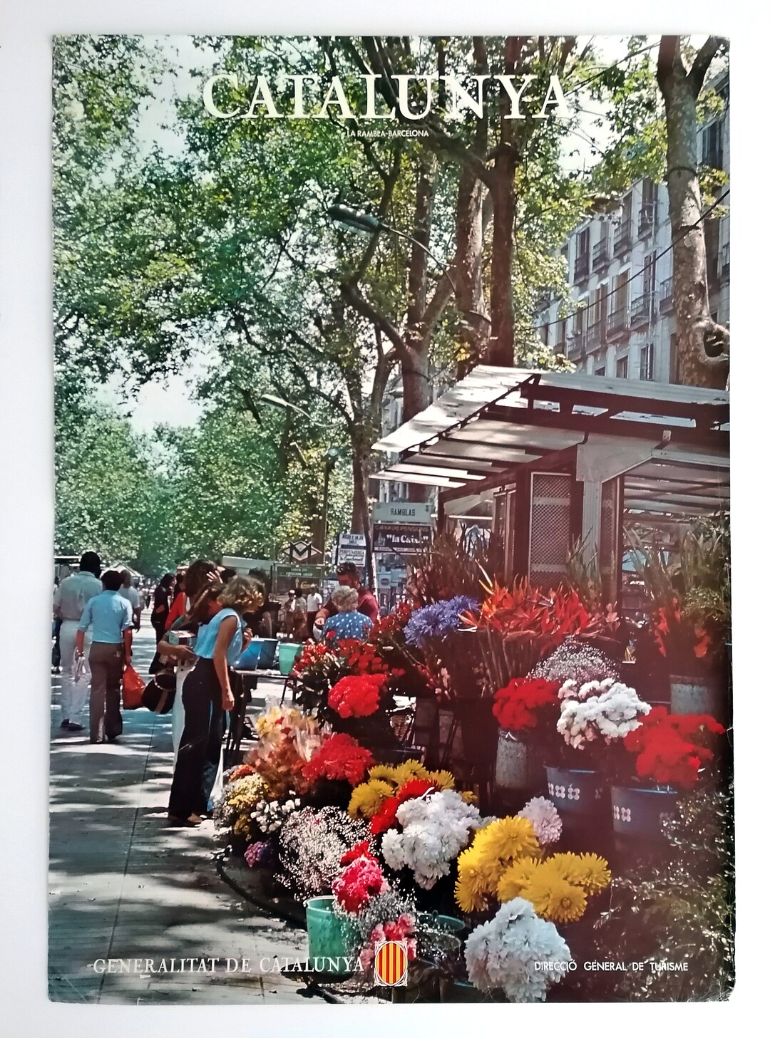 Barcelona Travel Poster Las Ramblas, Large Photo Print From Early 1980s ...