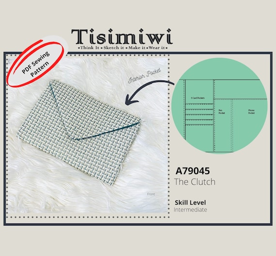 Clutch Pdf Sewing Pattern Print at Home Clutch Sewing - Etsy Australia